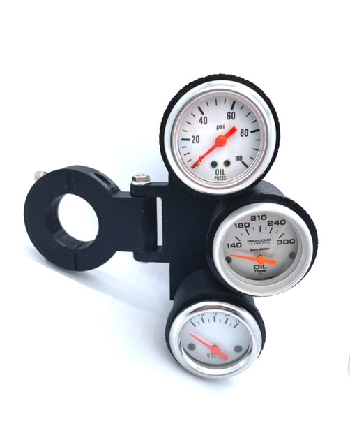 TRIPLE GAUGE POD TRIO MOUNTING KIT STEERING COLUMN/ROLL BAR BRACKET MO ...